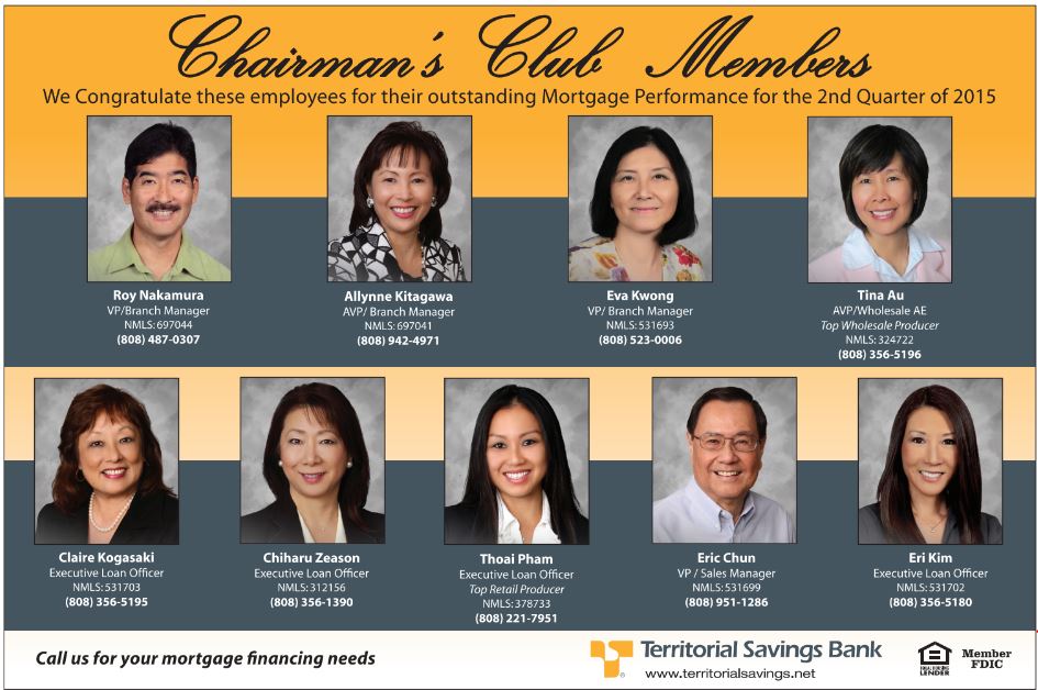 TSB Chairman Club's Members - 2Q 2015